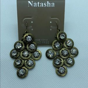 Natasha Couture | Jewelry | Natasha Rustic Gold And Rhinestone Dangle ...